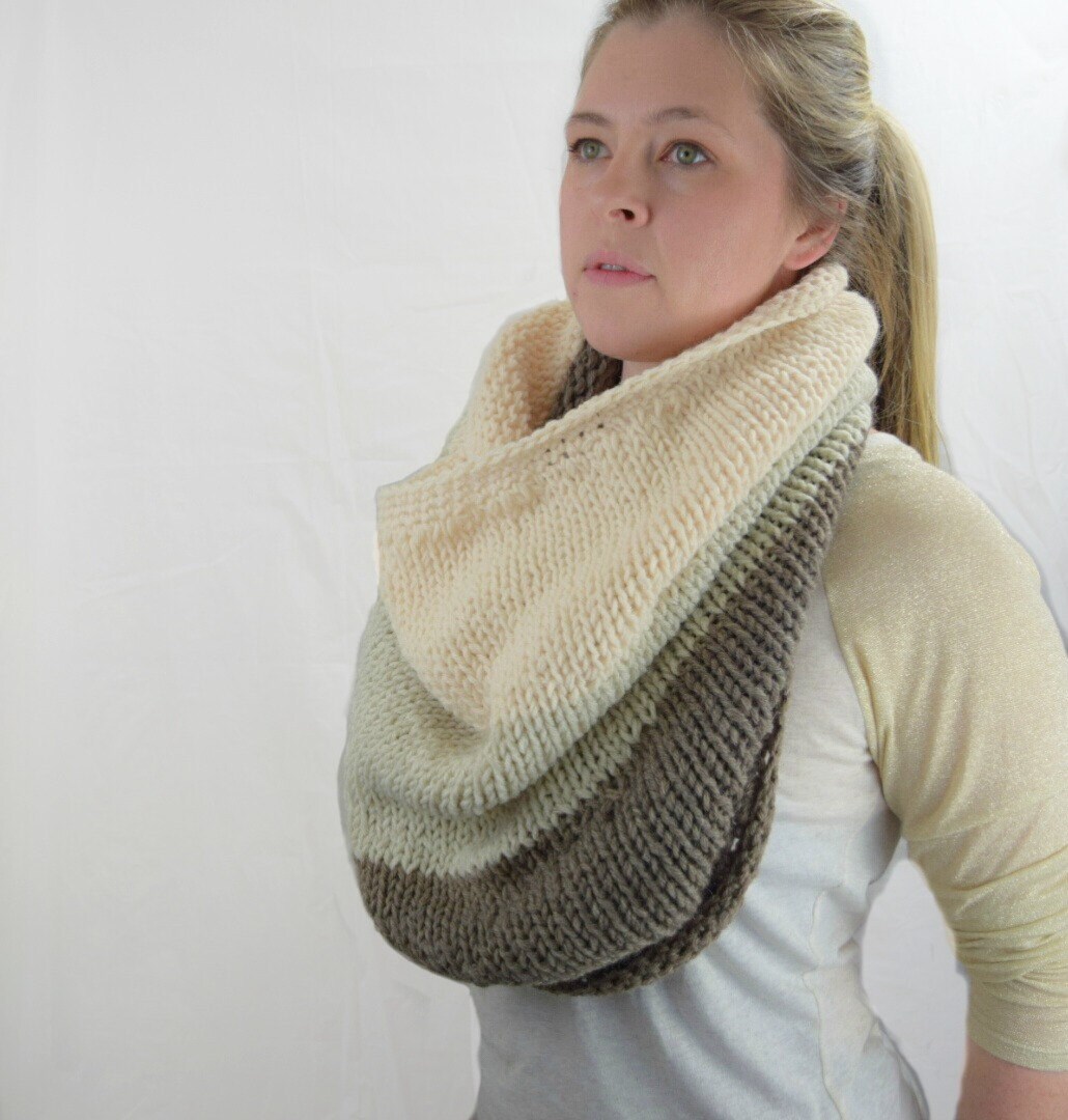 Oversized Cowl Scarf Beige Cowl Tan Scarf Large Chunky Cowl - Etsy