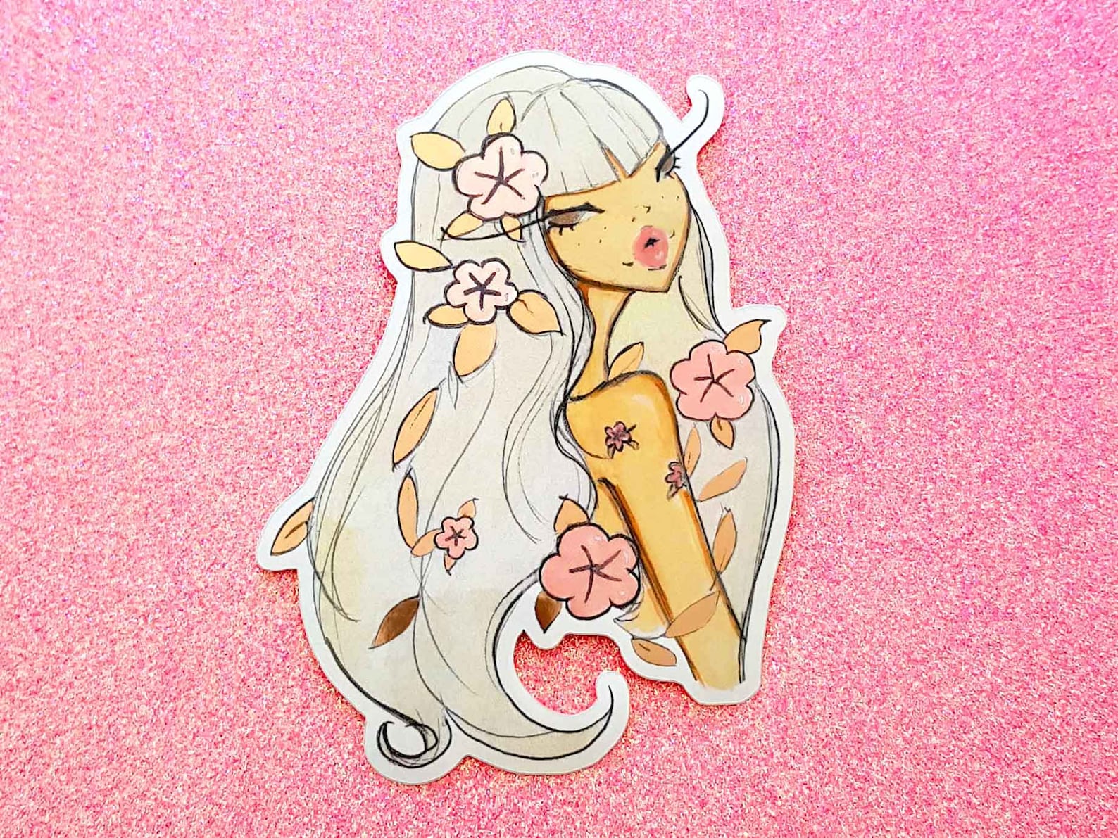 Flower Child Rose Gold Sticker Rose Gold Vinyl Stickers Rose - Etsy
