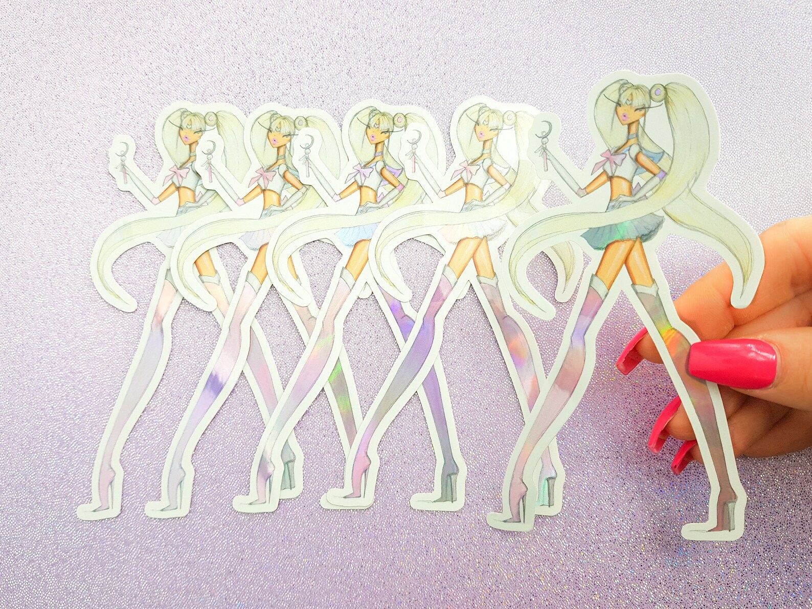 Sailor Moon Holographic Sticker,laptop Sticker,holo Vinyl Sticker,holo ...