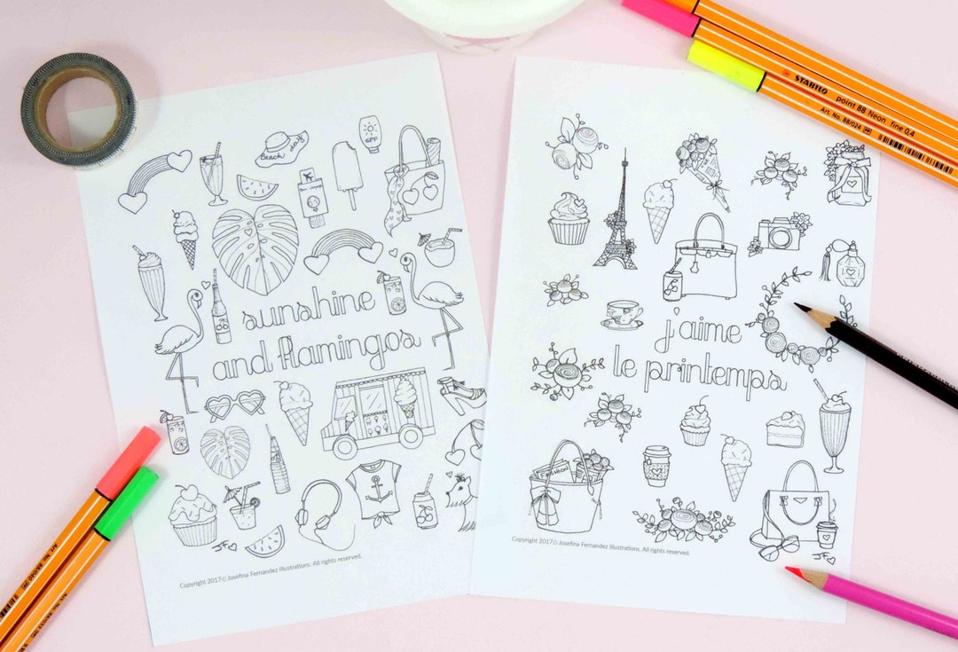 Two A5 Printable Coloring Pages,filofax Coloring Pages,printable ...