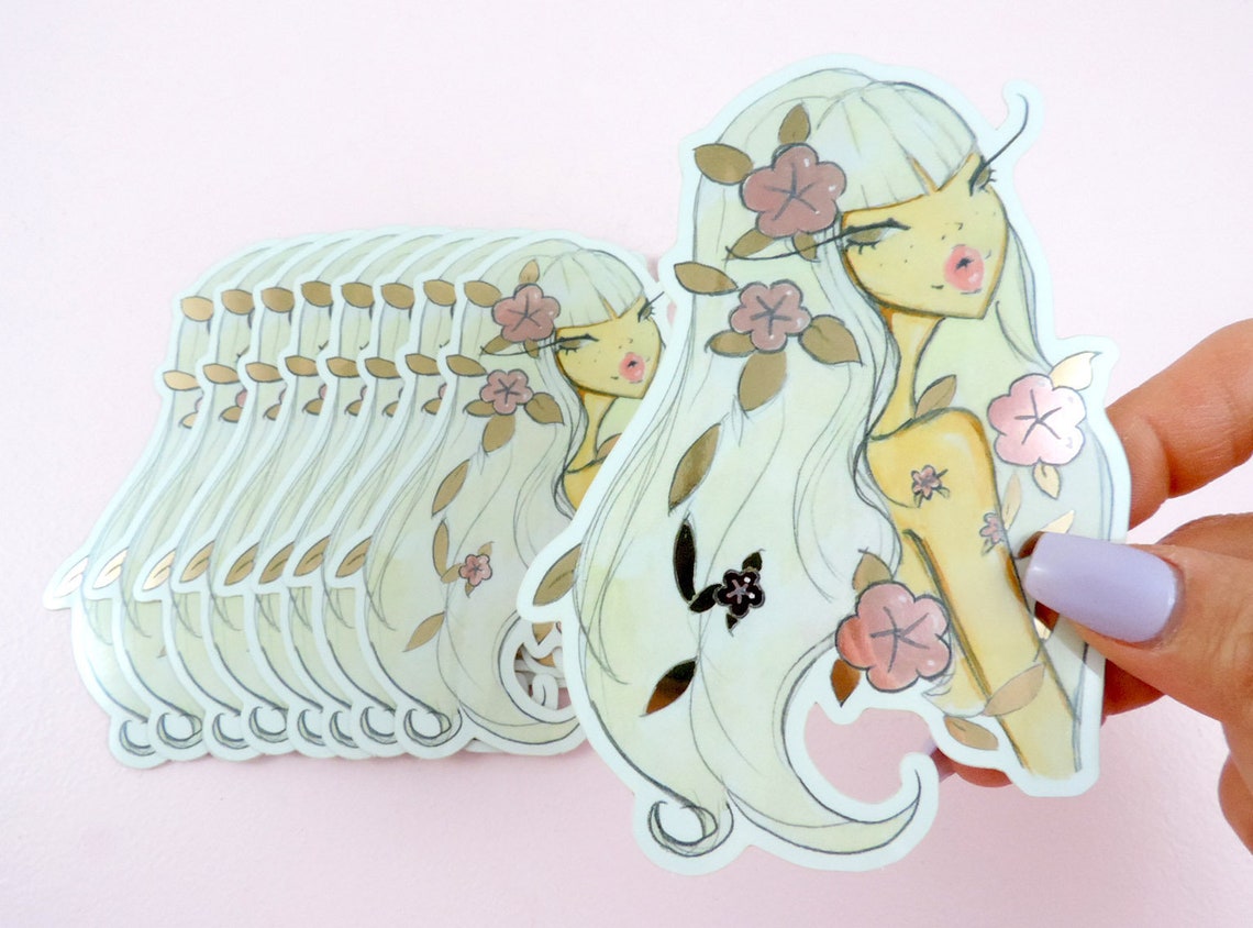 Flower Child Rose Gold Sticker Rose Gold Vinyl Stickers Rose - Etsy