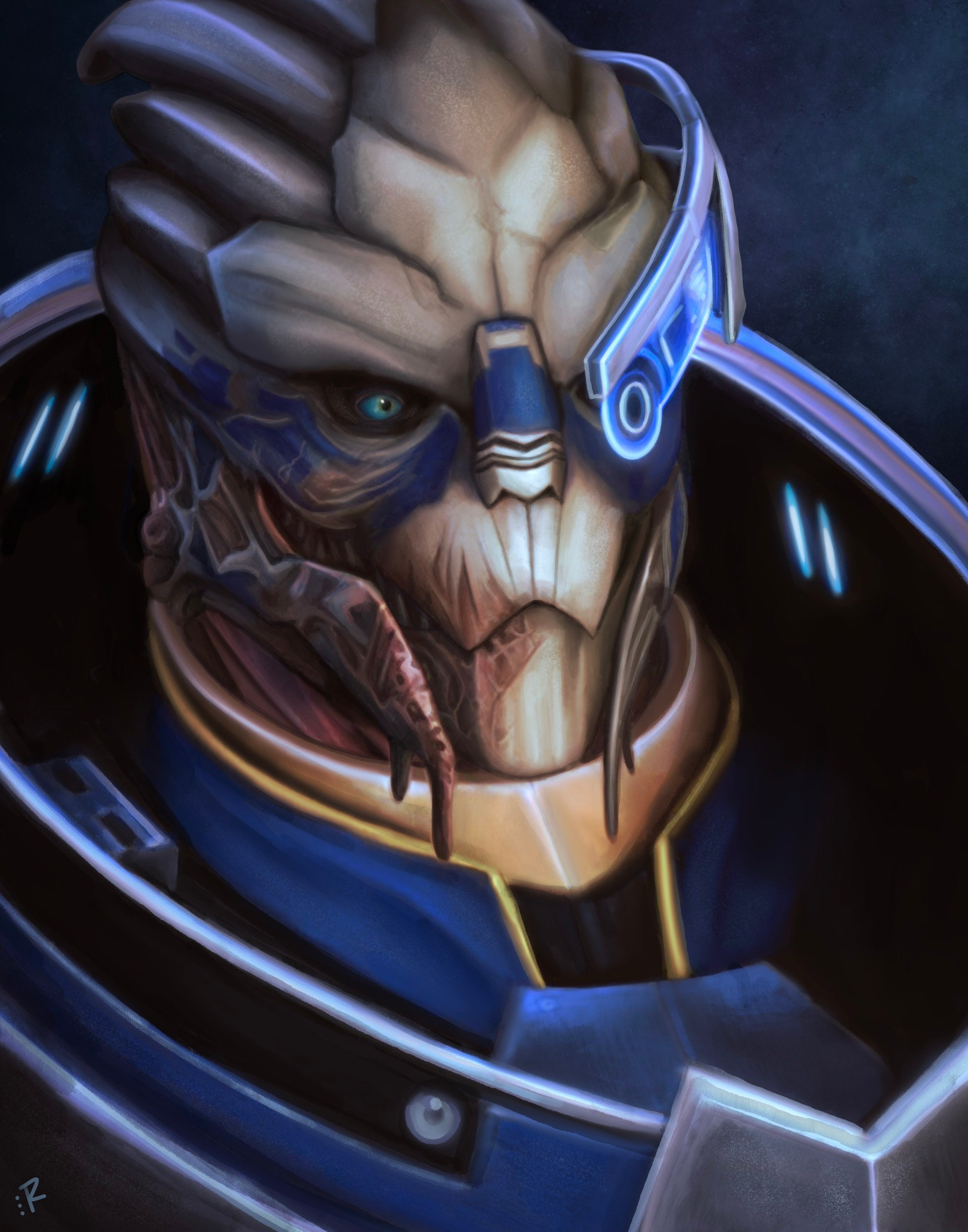 Portrait Inspired by Garrus From Mass Effect 5x7in or 8x10in - Etsy