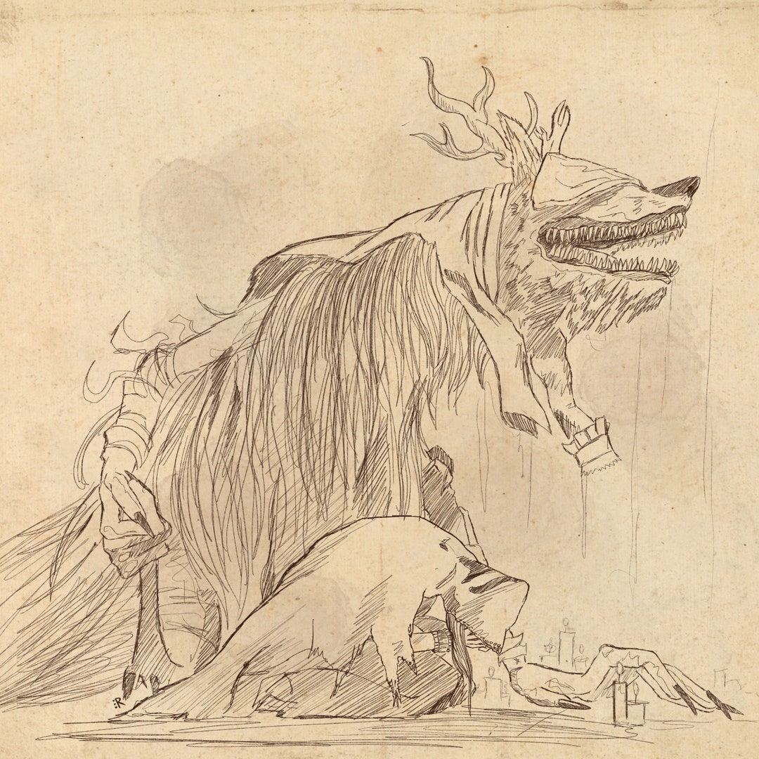 Drawing Inspired by Vicar Amelia From Bloodborne - Physical Print, 4x4 ...