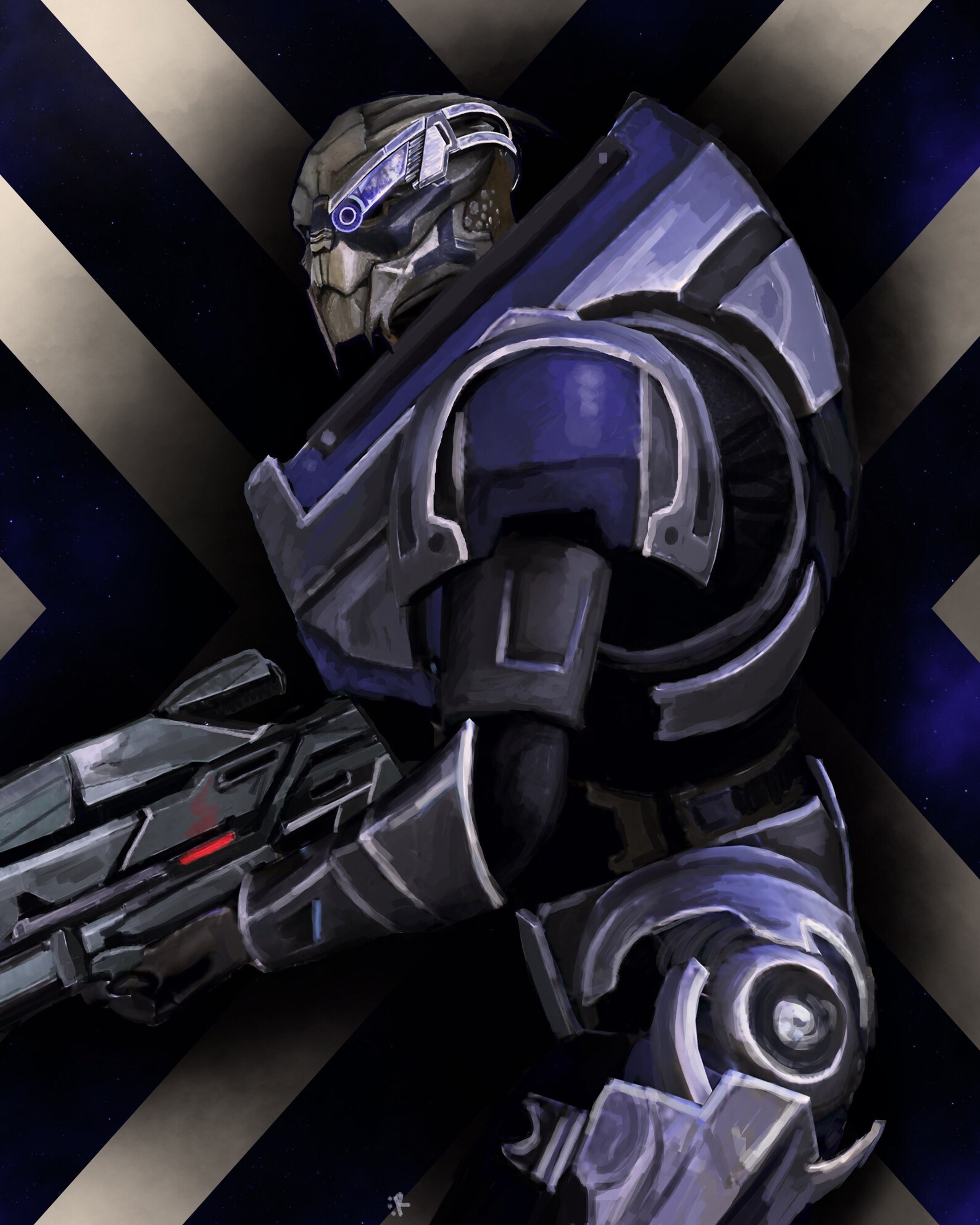 Garrus Mass Effect Inspired Art Print 5x7 - Etsy