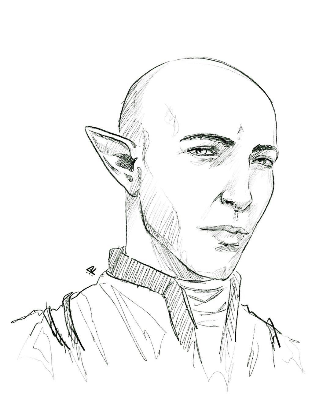 Portrait Inspired by Solas From Dragon Age Inquisition 5x7in - Etsy