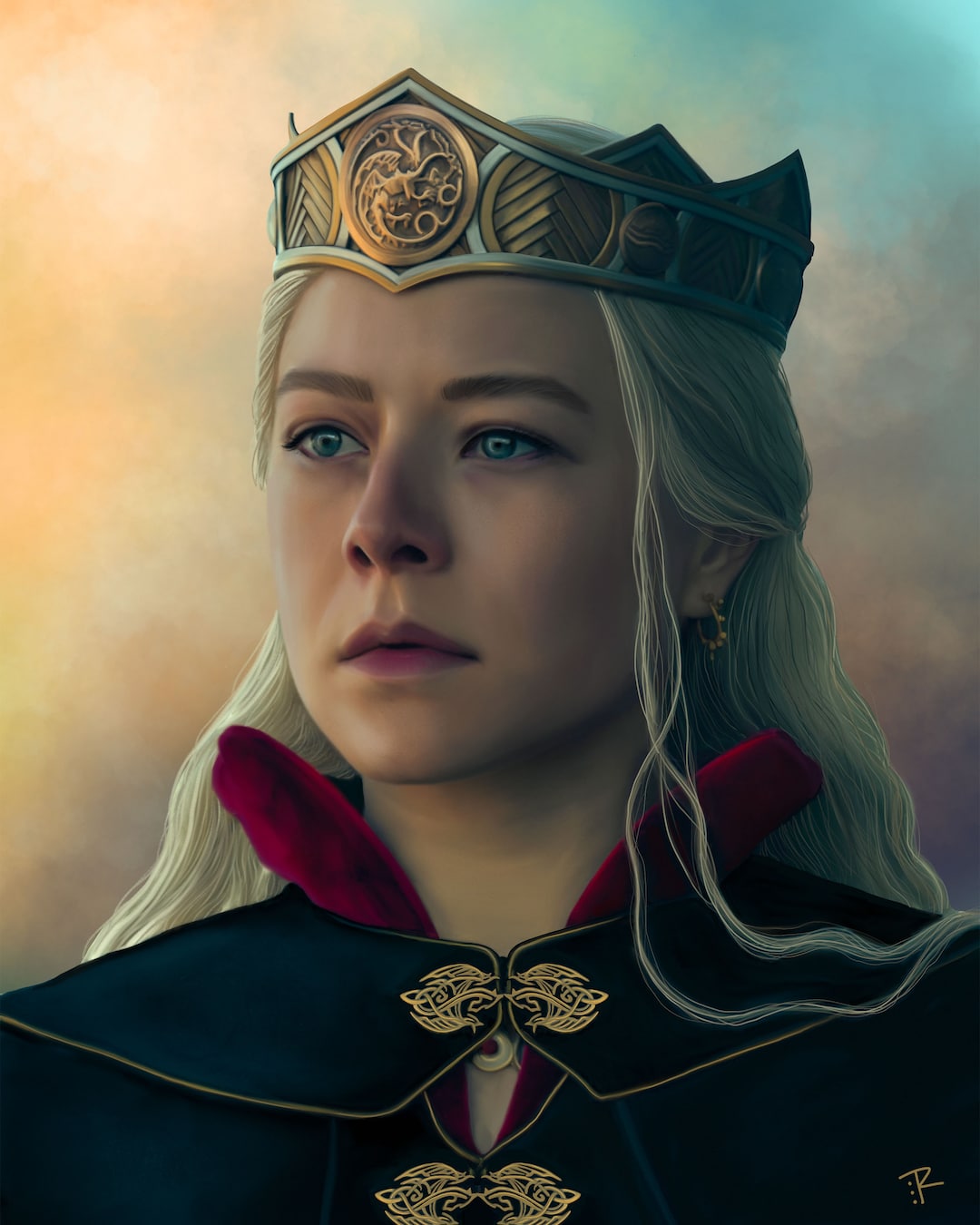 Portrait Inspired by Rhaenyra Targaryen From House of the Dragon 5x7in ...