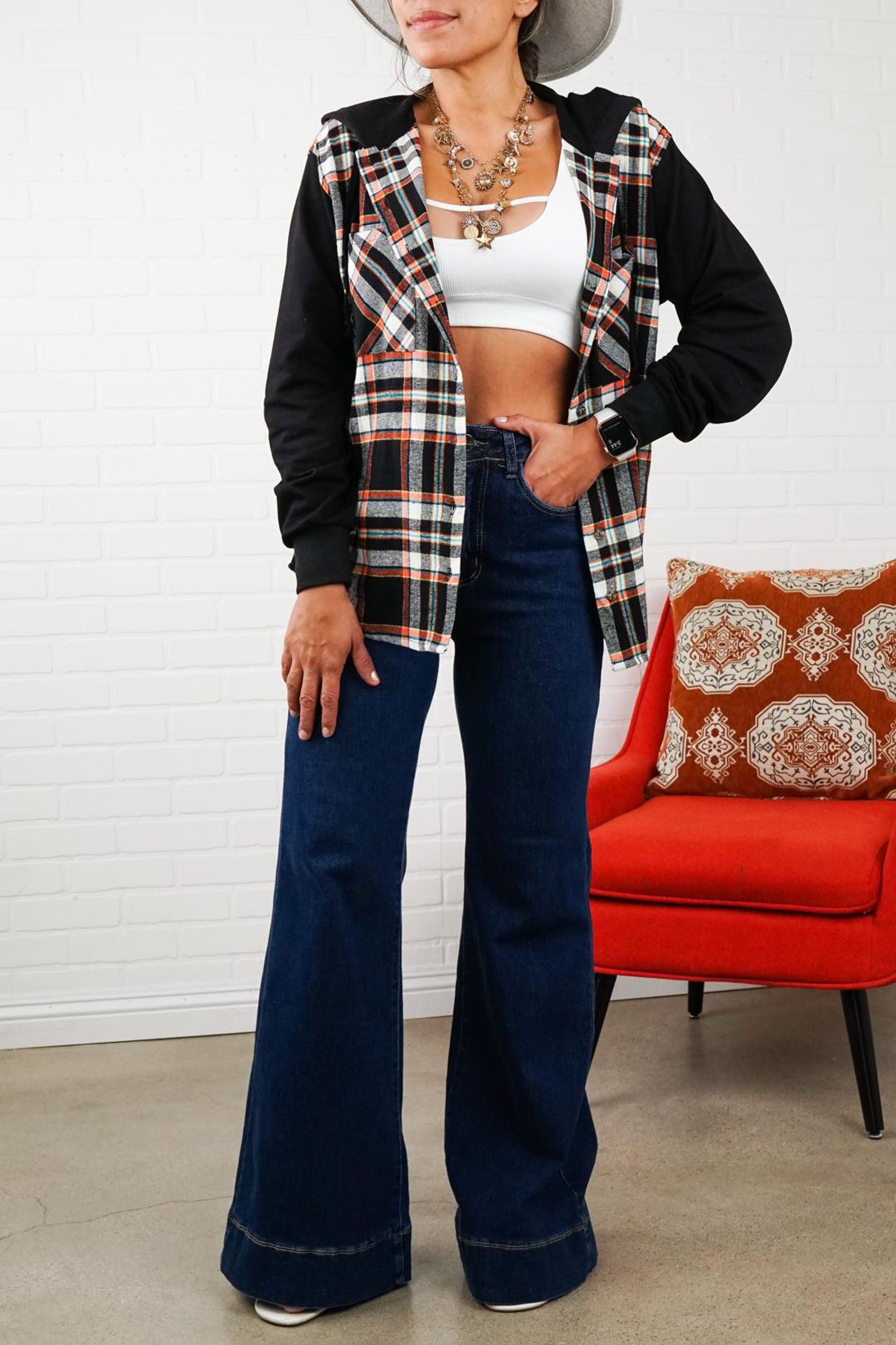 Hooded Plaid Flannel Shacket: Oversized Boyfriend Style - Etsy
