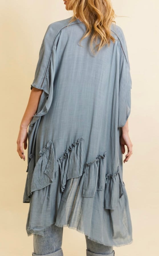 Solid Ruffle Boho Duster Cardigan Trench Kimono - Etsy