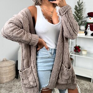 Super Soft Cable Knit Cardigan - Etsy