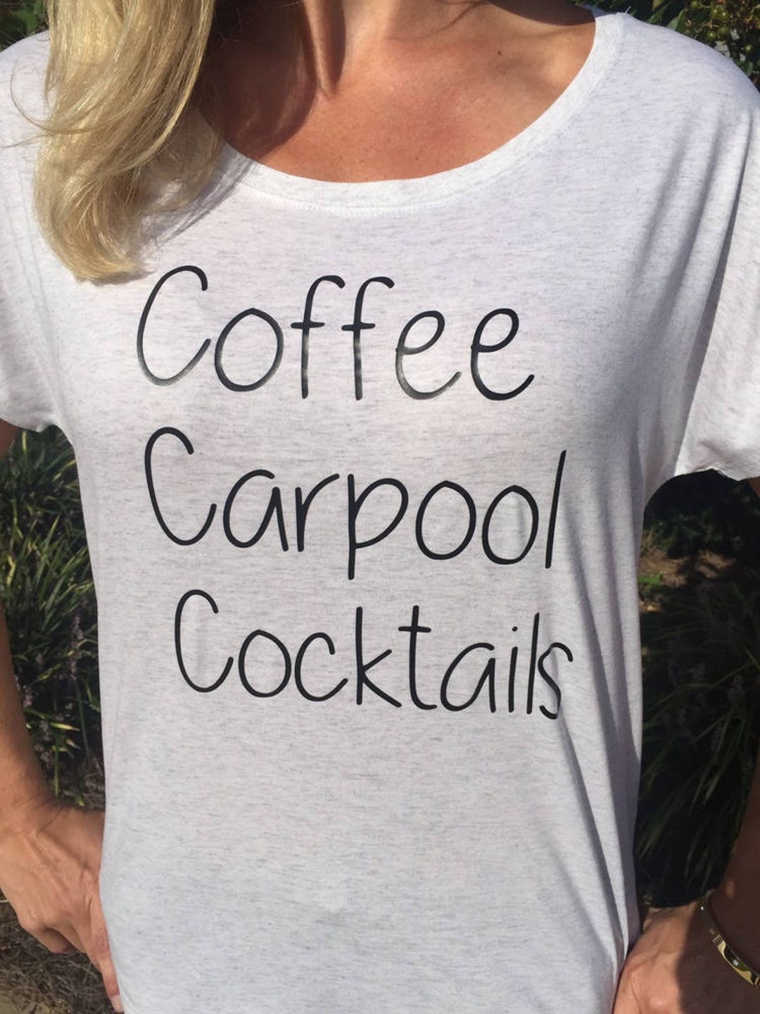 Coffee, Carpool and Cocktails Dolman, Graphic T-shirt, Mom Tee, Mom ...
