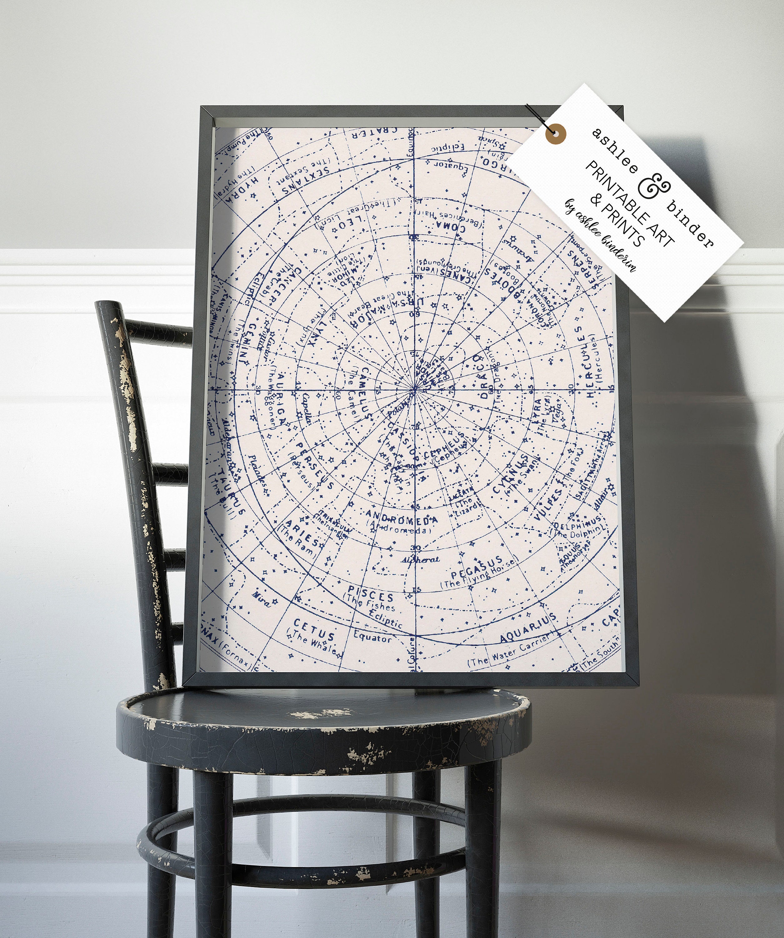 Astrology Print, Old Star Chart Vintage Astrology Print, Constellation ...