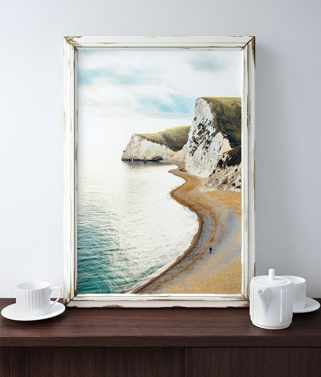 White Cliffs of Dover Poster, Coastal Wall Art Prints, Blue, Instant ...