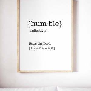 Humble Print, Definition Print, Fruit of the Spirit, Bible Verse Print ...