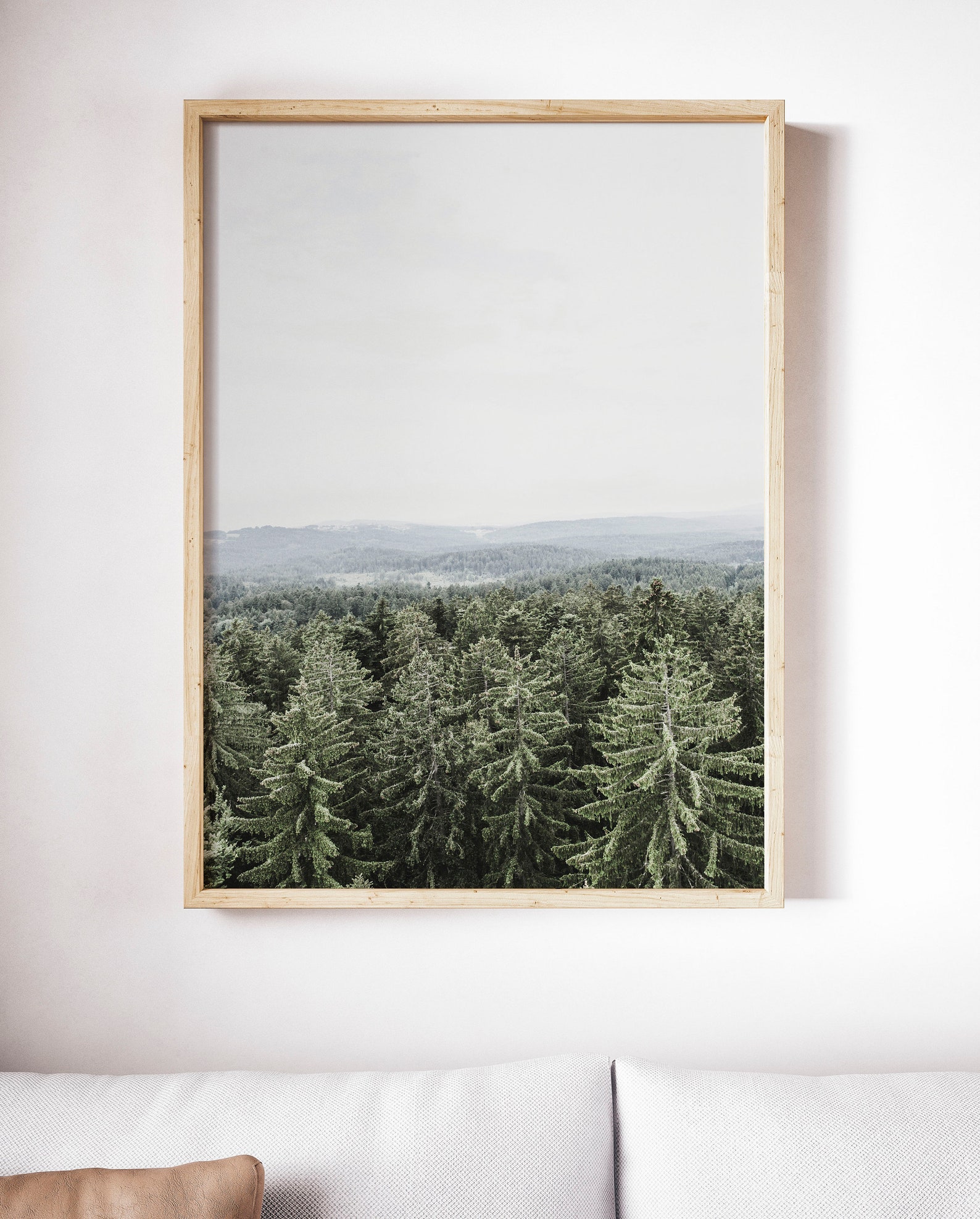 Pine Tree Mountain Wall Art, Wall Art Decor, Scandinavian Art, Modern ...