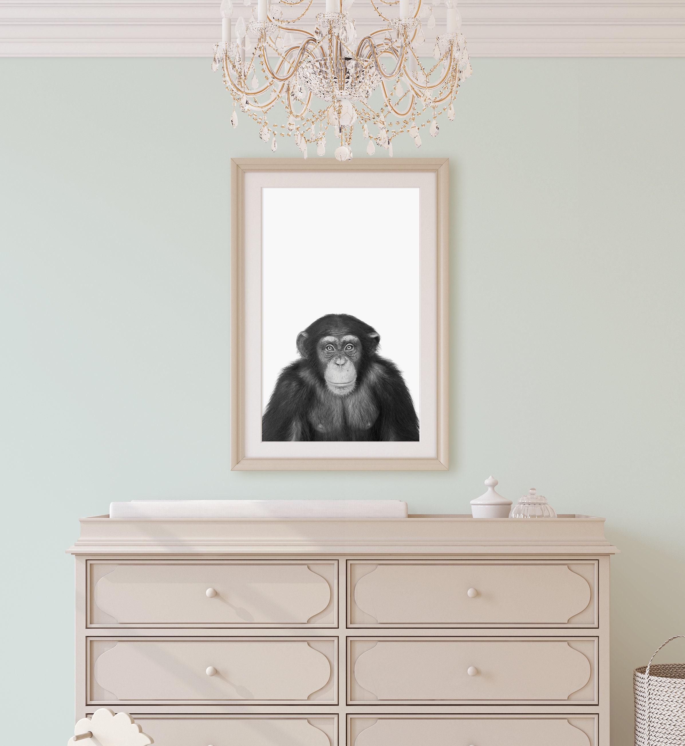 Chimpanzee Print, PRINTABLE Art, Safari Animal Prints, Nursery Animal ...
