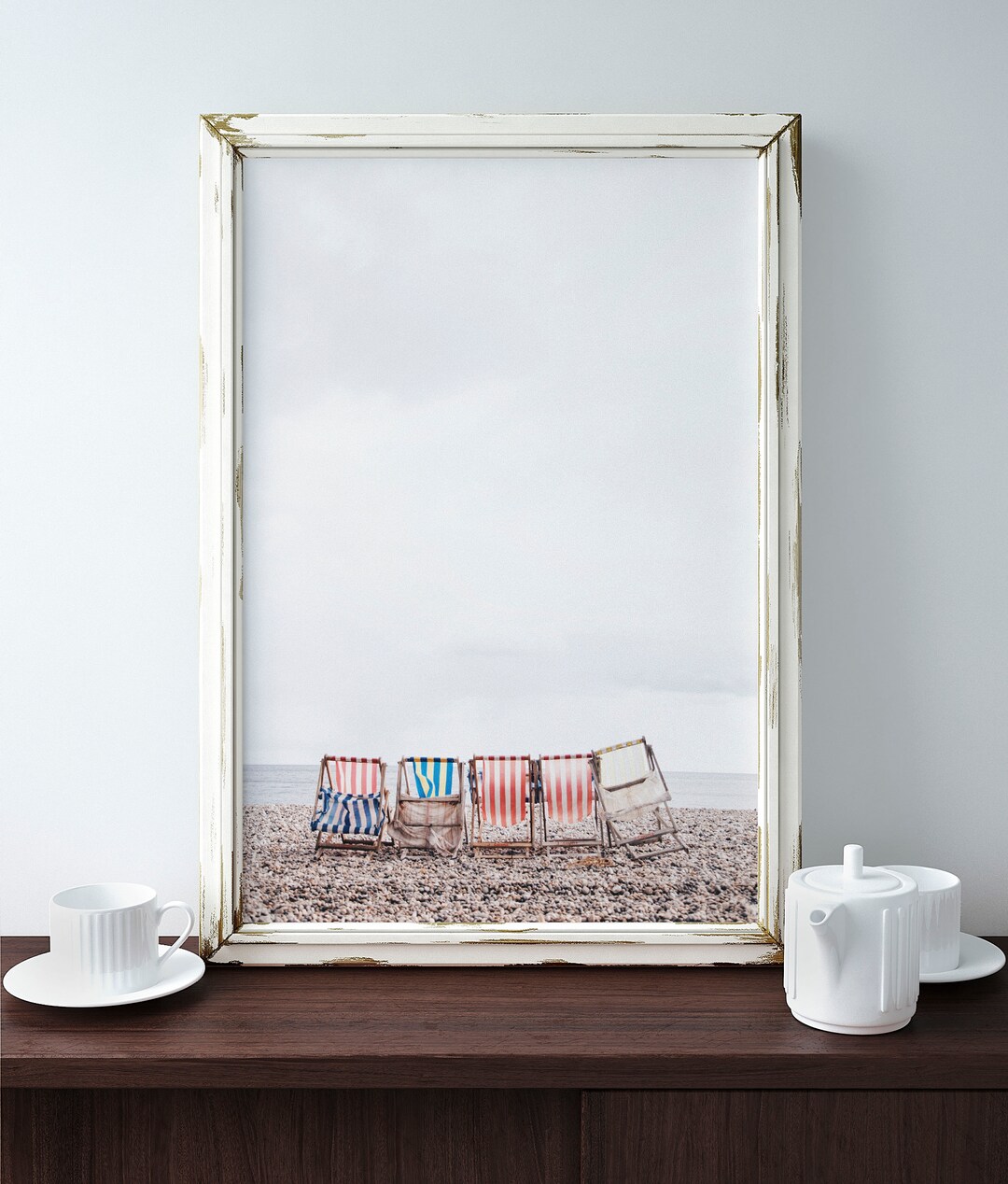 Vintage Chair Photo, Relaxing Beach, Coastal Decor Download, Ocean ...