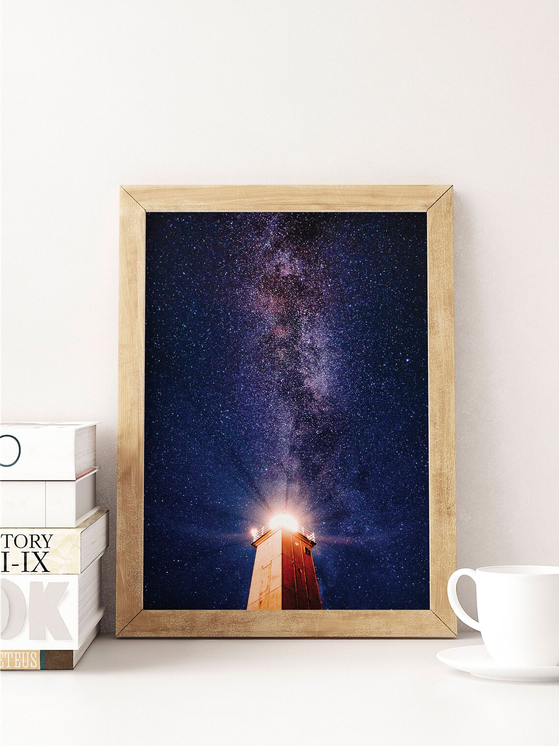 Lighthouse Poster Galaxy Wall Art Galaxy Prints Lighthouse - Etsy