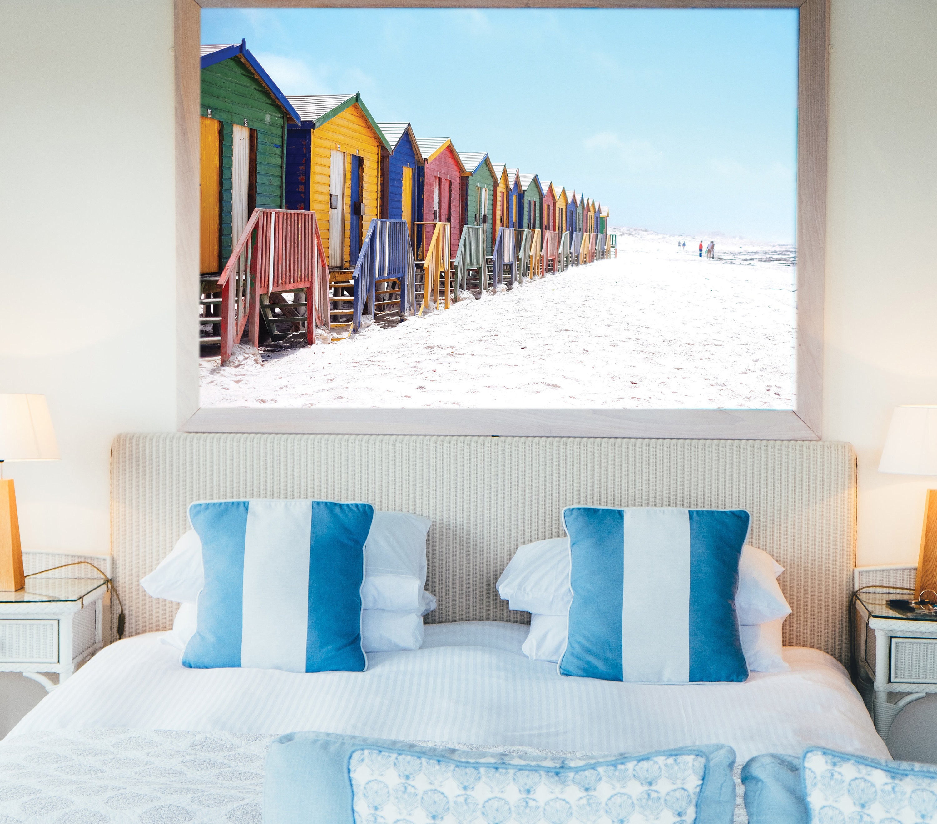 Nautical Print Beach House Printable Art Colorful Beach | Etsy