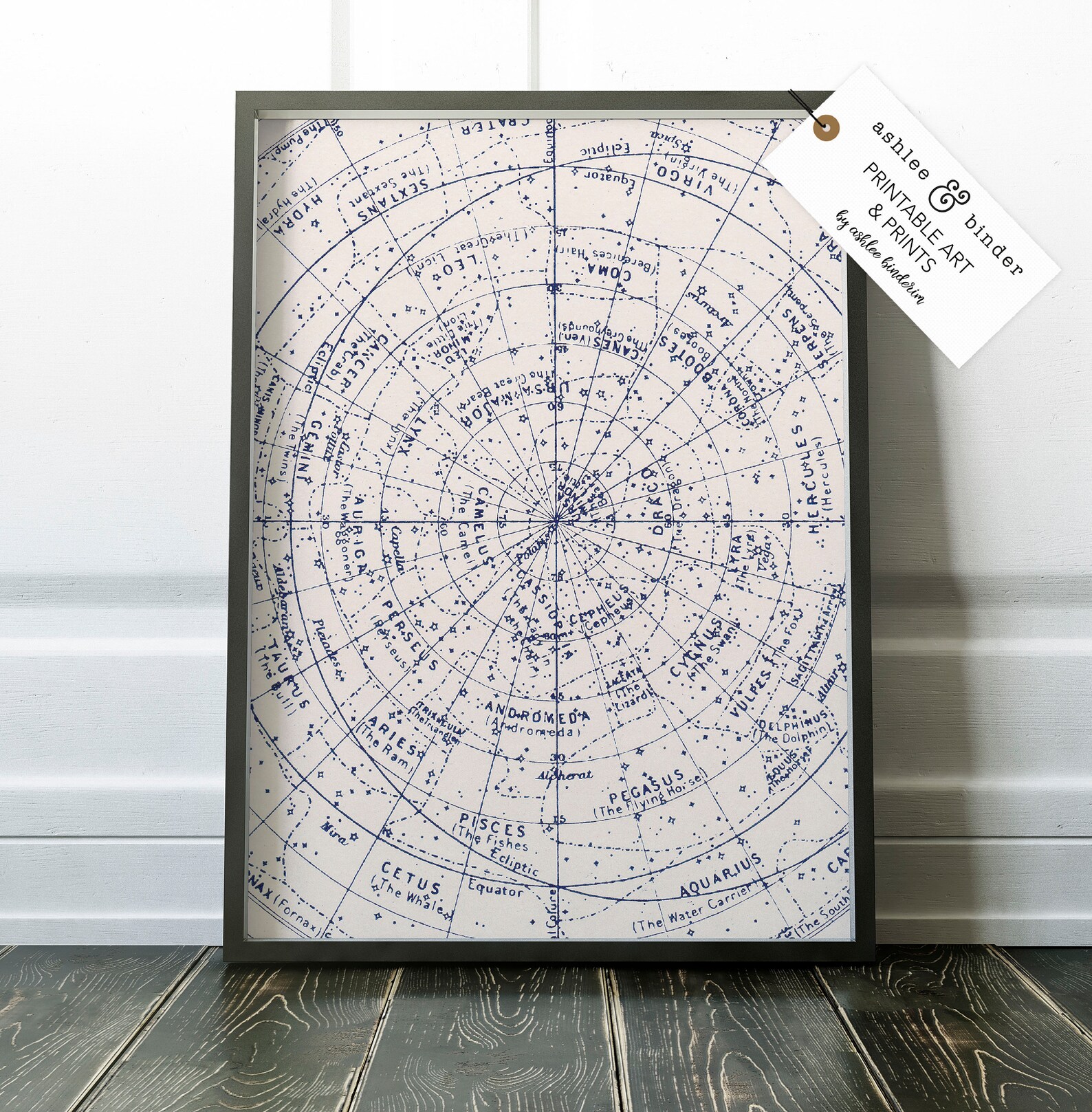 Astrology Print, Old Star Chart Vintage Astrology Print, Constellation ...
