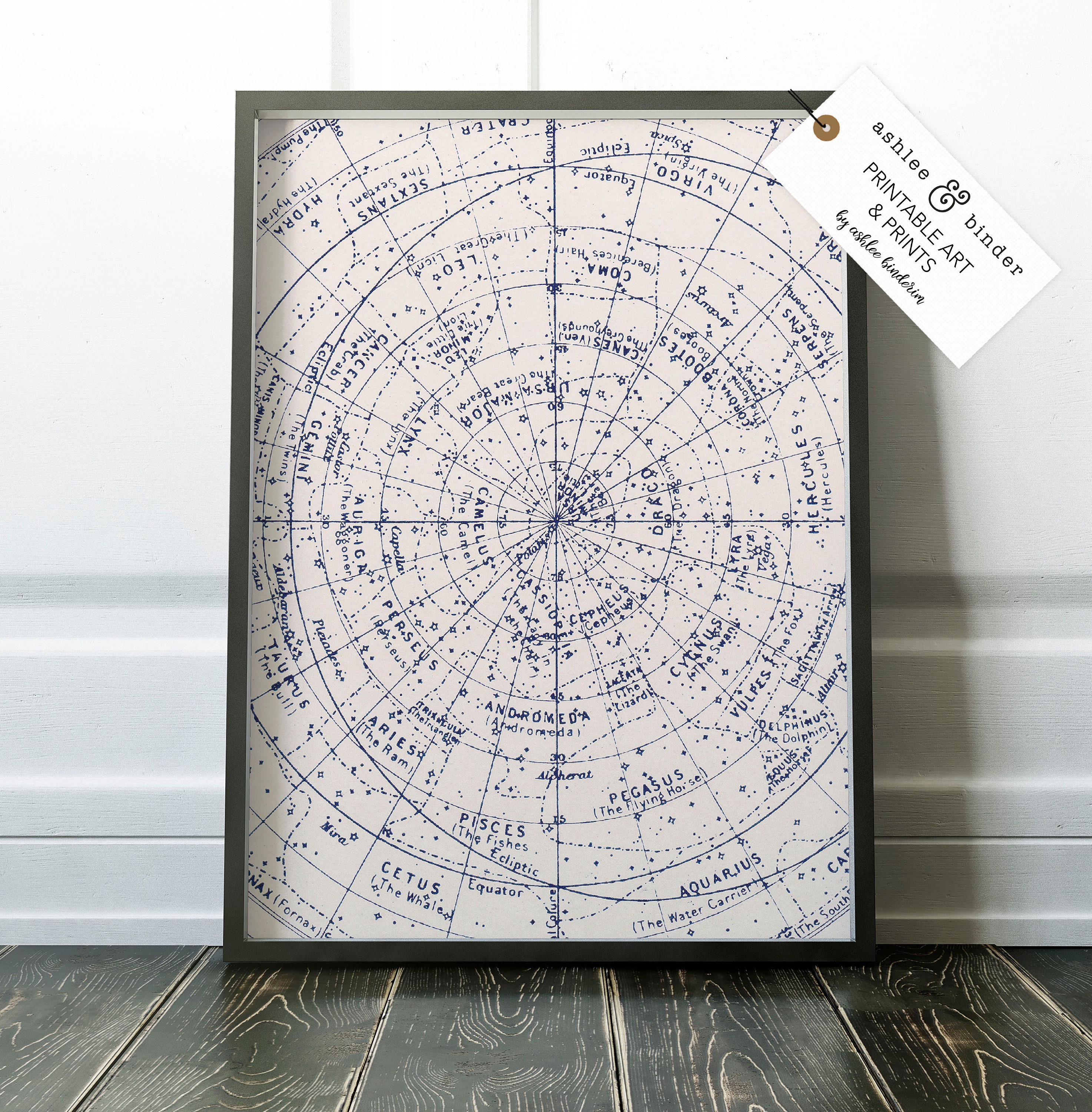 Astrology Print, Old Star Chart Vintage Astrology Print, Constellation ...