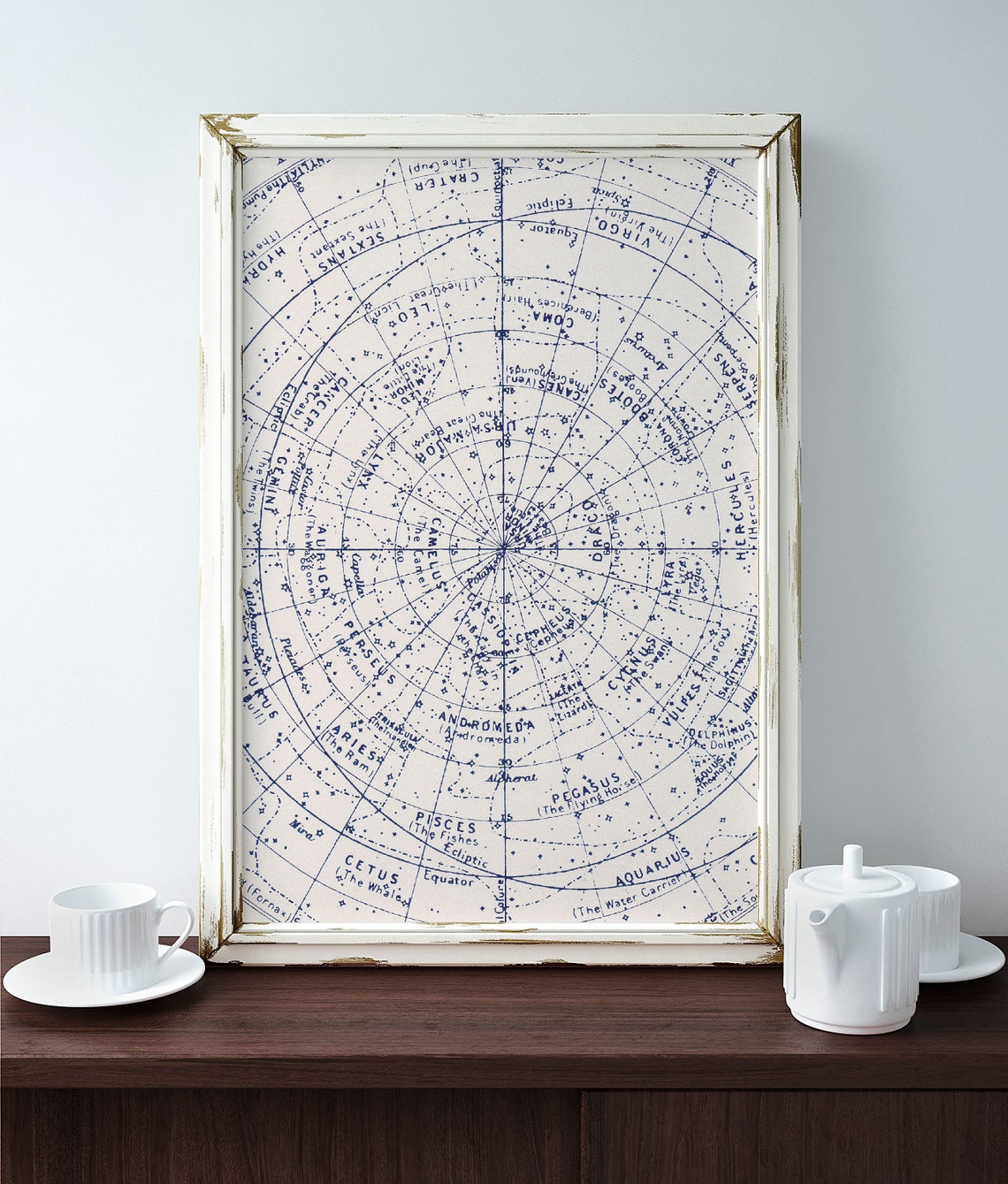 Astrology Print, Old Star Chart Vintage Astrology Print, Constellation ...