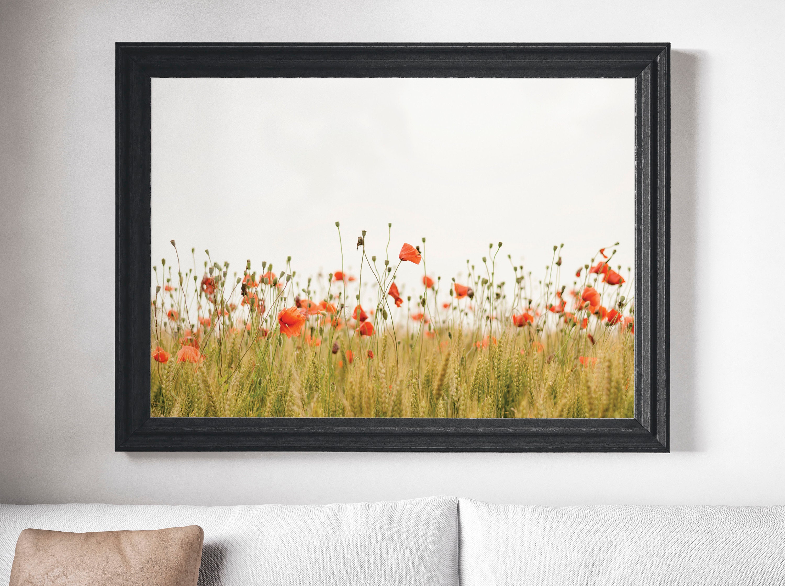 Botanical Wall Art, Poppy Home Decor, Poppy Field Wall Art, Printable ...