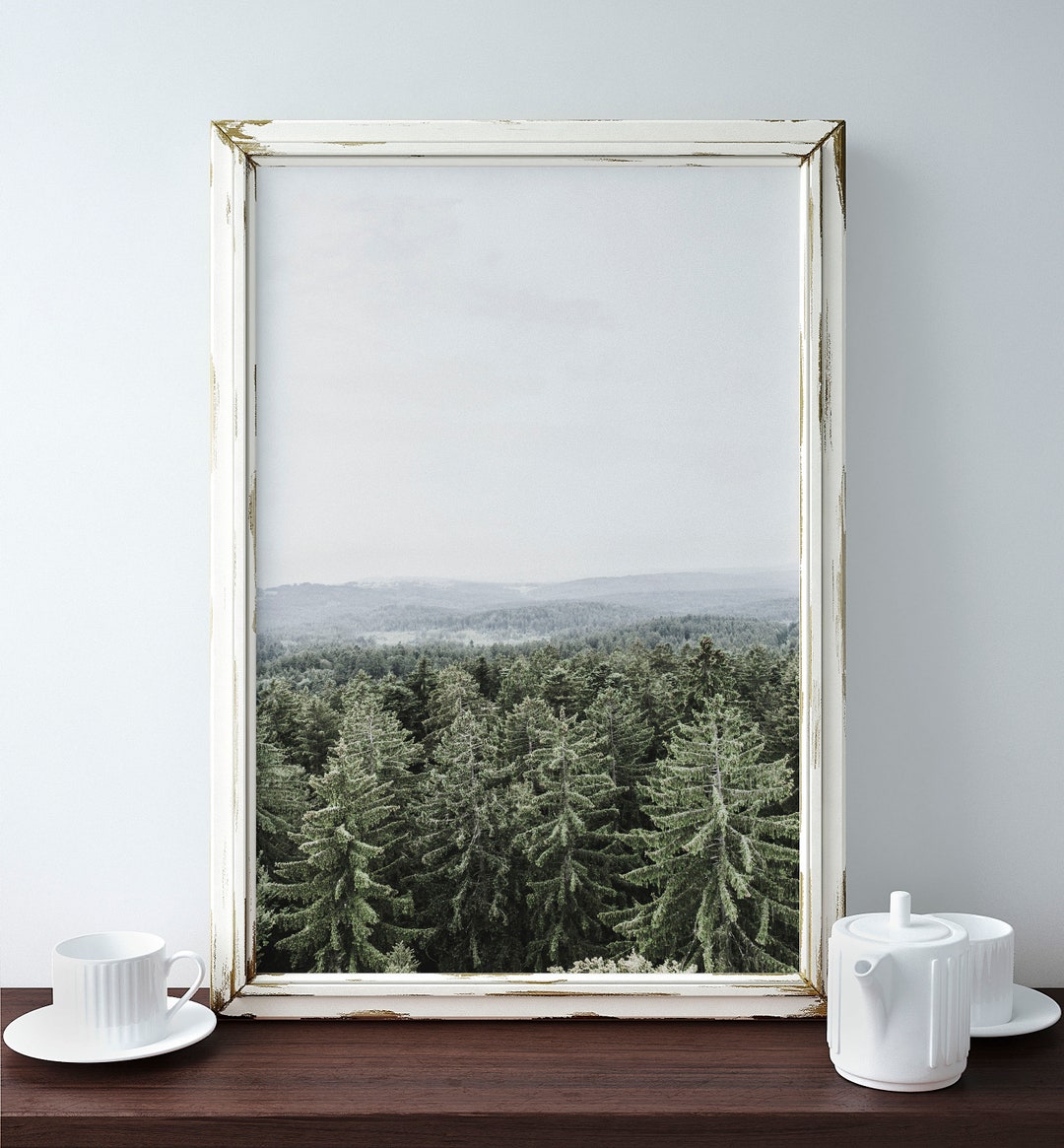 Pine Tree Mountain Wall Art, Wall Art Decor, Scandinavian Art, Modern ...