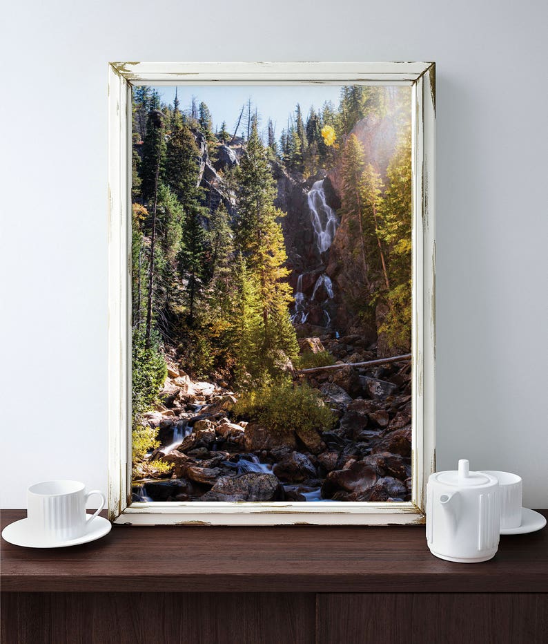 Waterfall Print Art, Nature Print, Modern Photo, Modern Art, Minimalist ...
