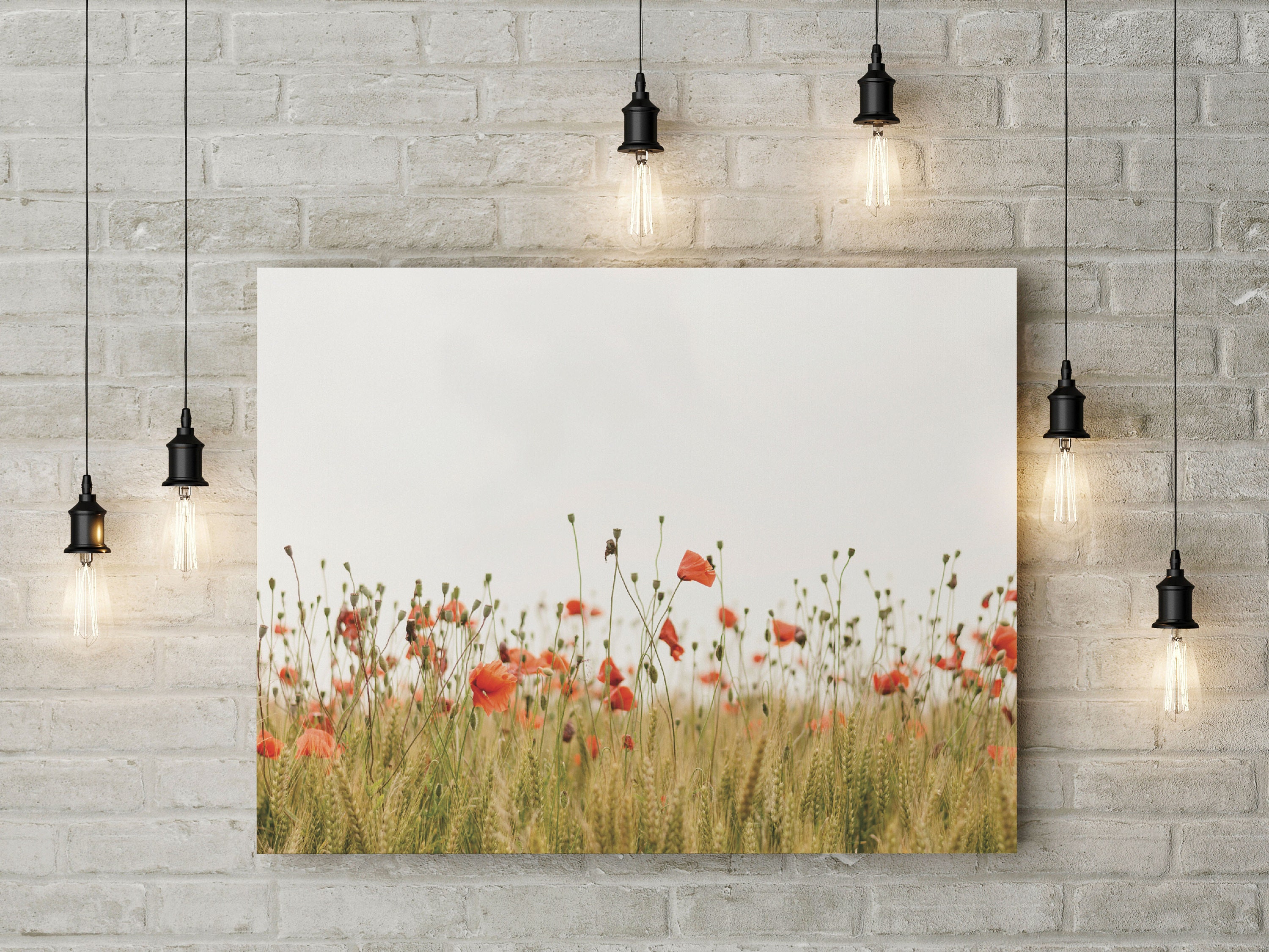 Botanical Wall Art, Poppy Home Decor, Poppy Field Wall Art, Printable ...