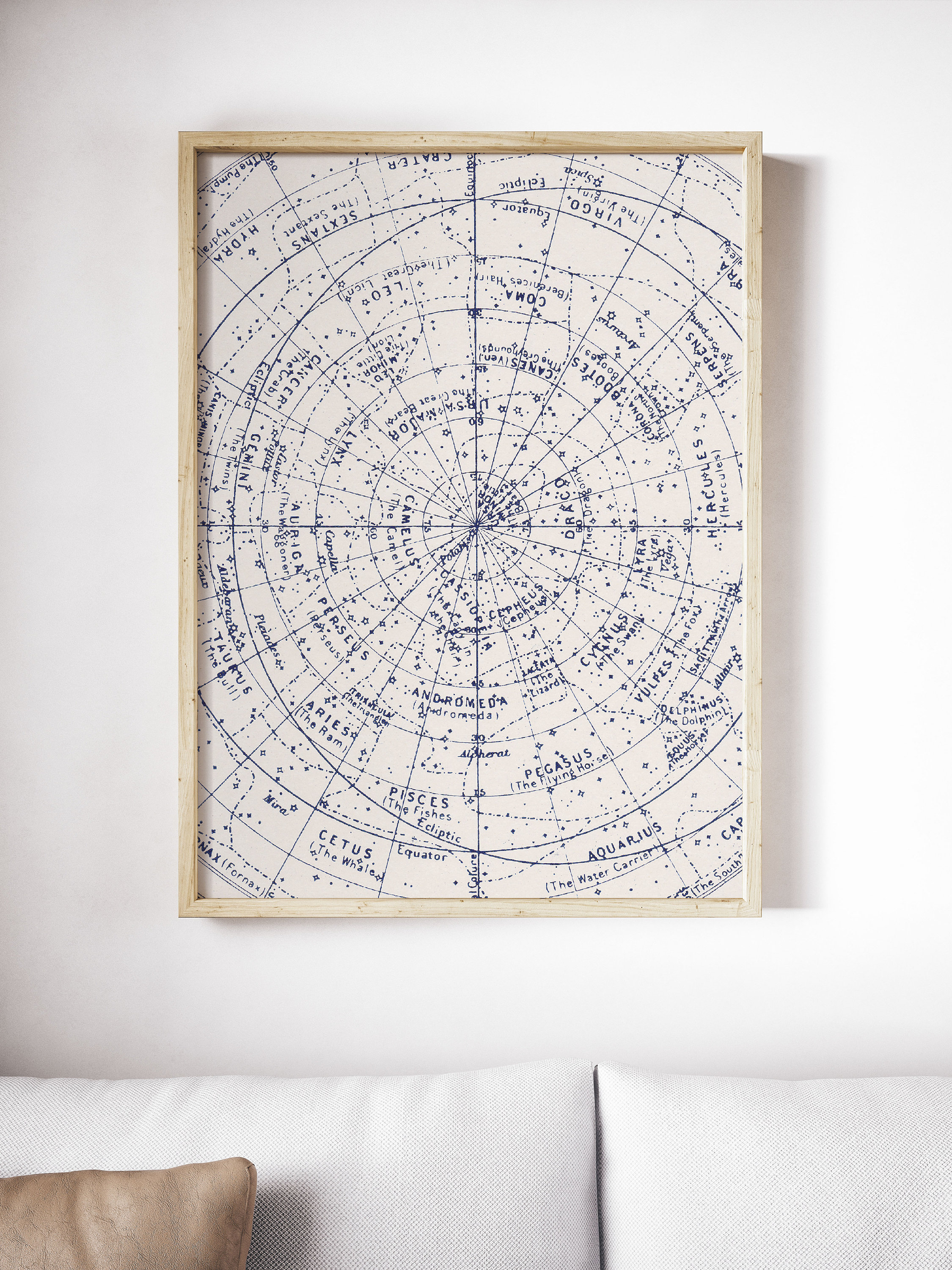 Astrology Print, Old Star Chart Vintage Astrology Print, Constellation ...