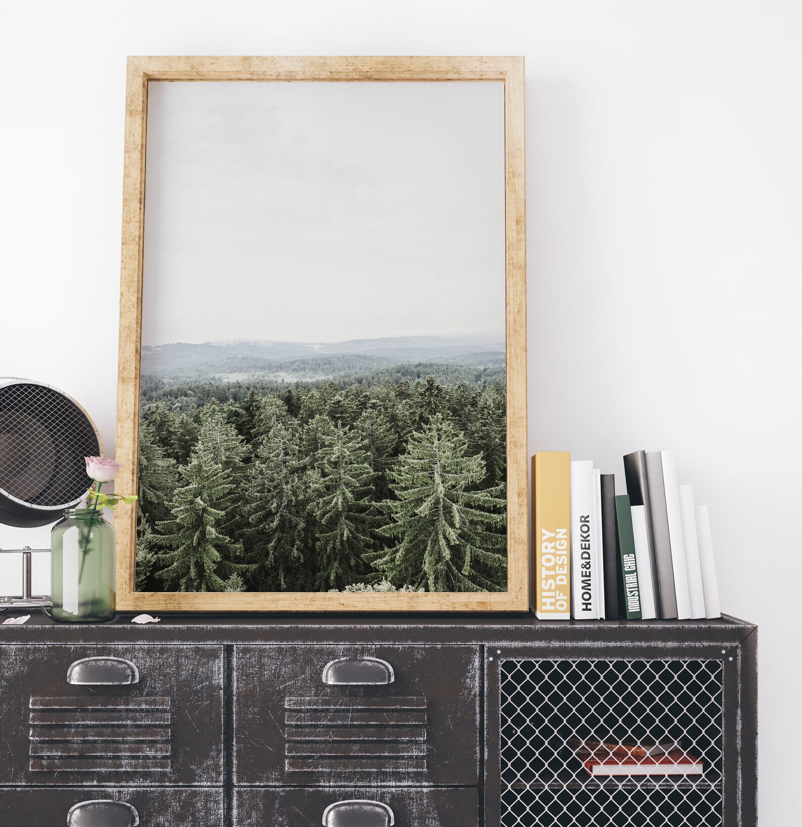 Pine Tree Mountain Wall Art, Wall Art Decor, Scandinavian Art, Modern ...