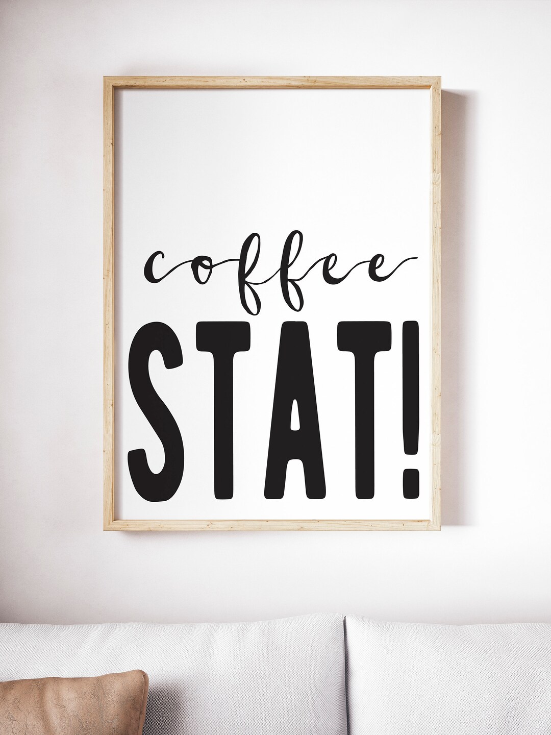 Coffee Stat! PRINTABLE Art,black and White,kitchen Art,kitchen ...