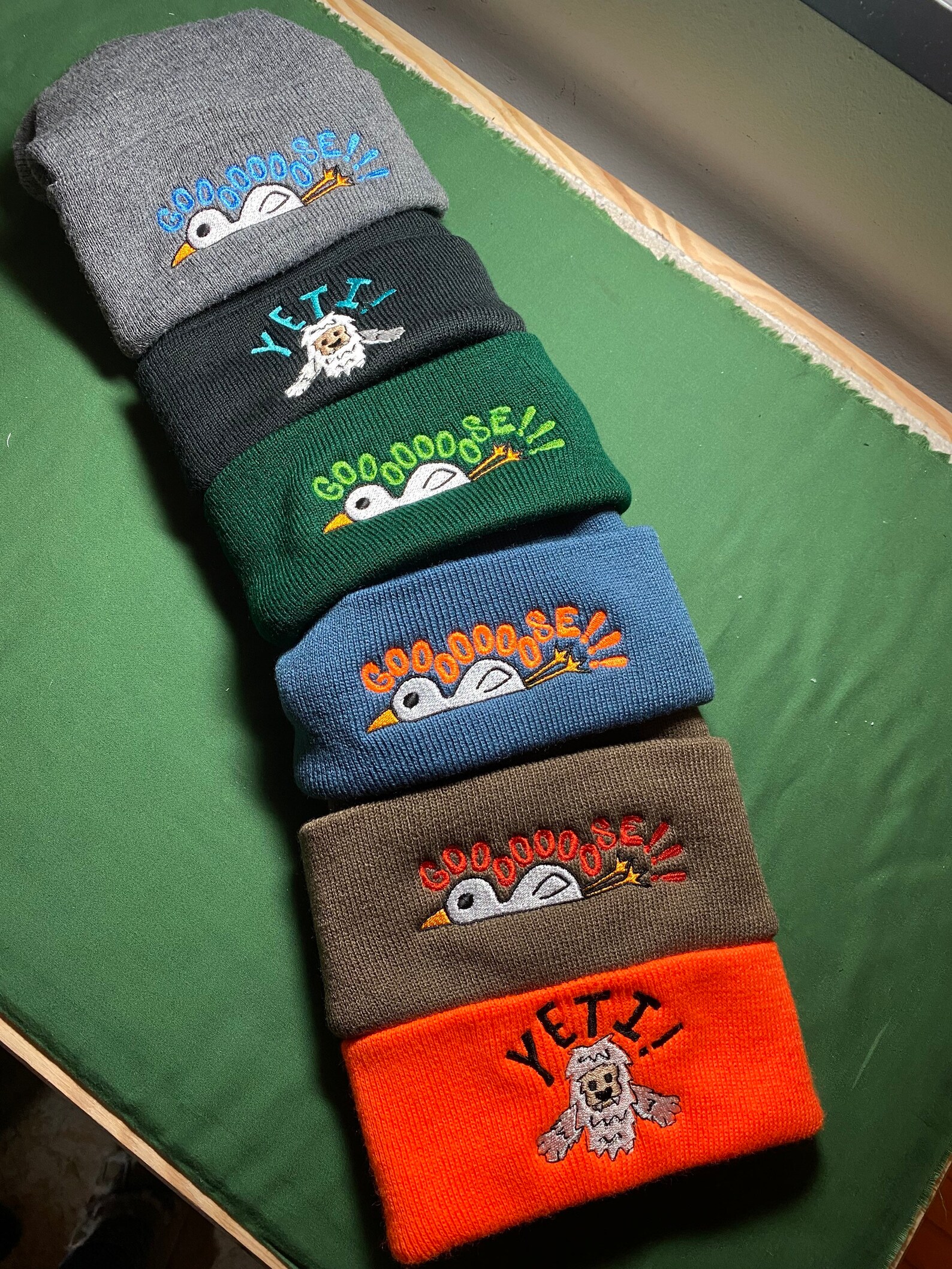Goose the Band Embroidered Knit Beanie Hat Gooooose!!! Black, Gray ...