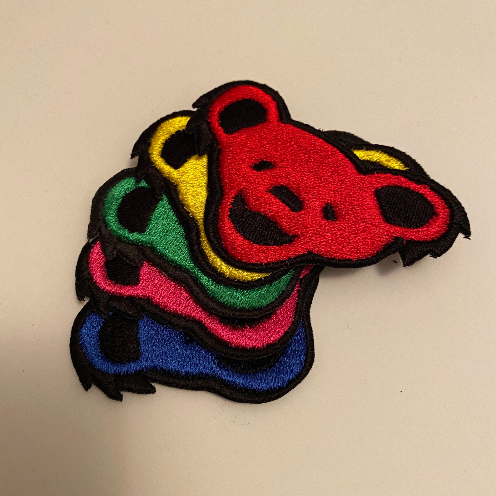 Grateful Dead Bear Patch Embroidered Red Blue Green Yellow - Etsy