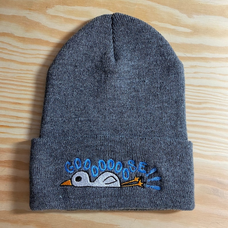 Goose the Band Embroidered Knit Beanie Hat Gooooose Black - Etsy