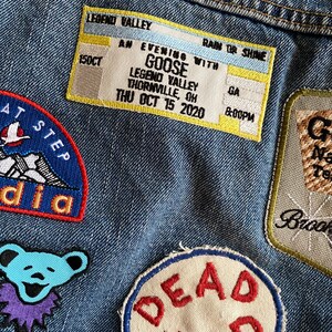Ticket Stub Patch! Custom Ticket Embroidered Patch, Choose Your Own ...