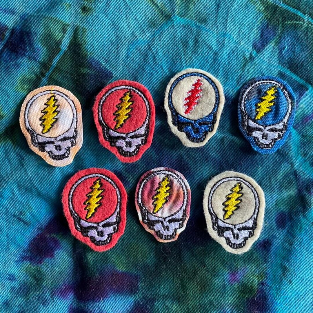 Mini Bolt Stealie Embroidered Patch Dead Tie Dye Felt - Etsy