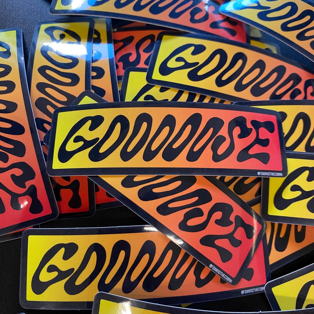 Goose the Band Skate Sticker Bar Ombré Yells and Orange Gooooose ...