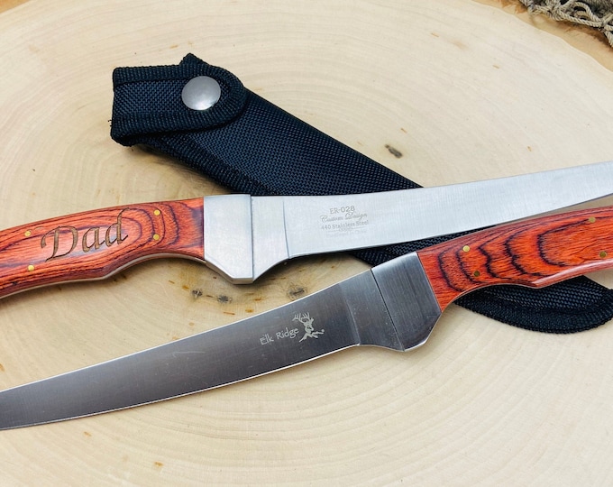 Personalized Fillet Knife and Sheath: Engraved Gift for Fishermen - Etsy