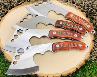 Groomsmen Gift Idea Set of 5 Personalized Silver Blade Axes / | Etsy