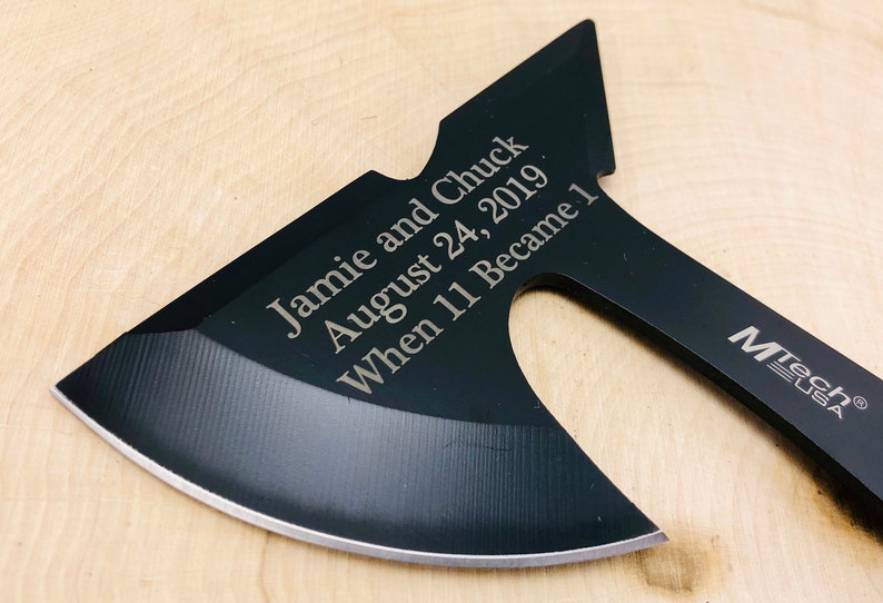 Set of 6 Personalized Mini Hatchets: Groomsmen Gift Axes With Sheaths ...