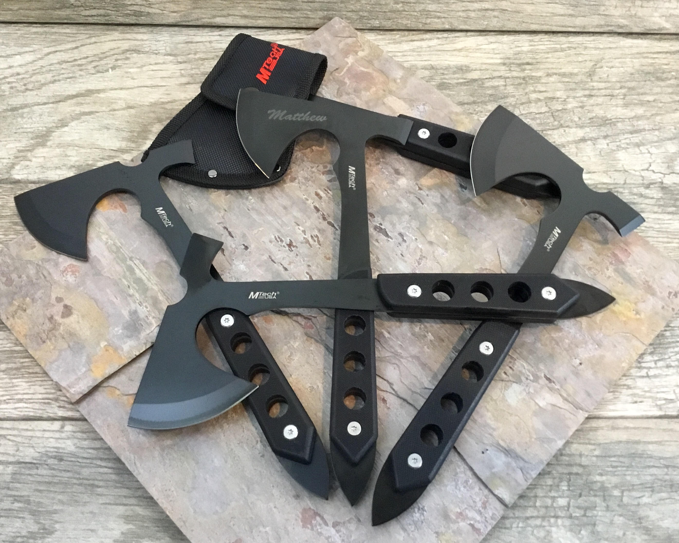 4 Custom Engraved Mini Hatchets Axe and Sheath Cool mens | Etsy