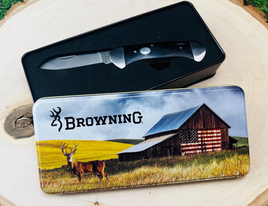 Personalized Browning Folding Knife: USA Patriotic Gift Tin, Engraved ...