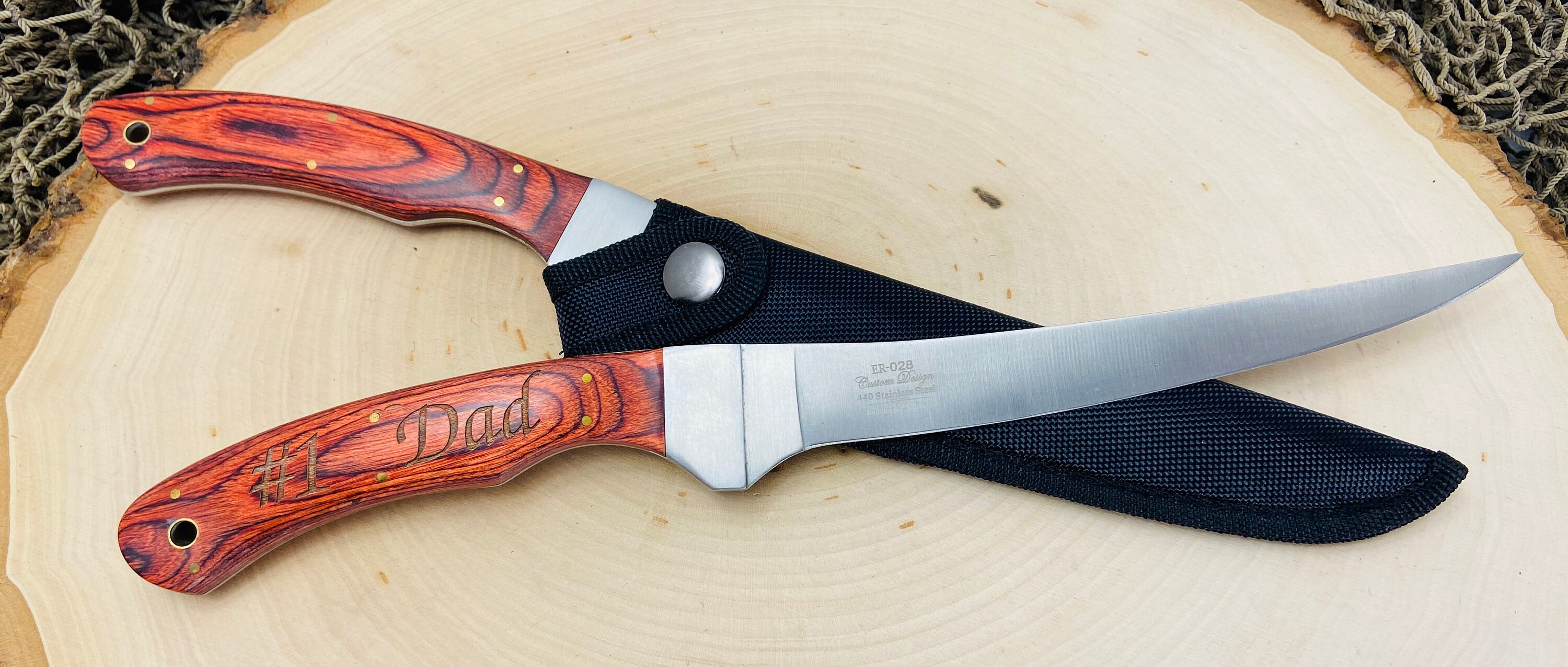 Personalized Fillet Knife and Sheath: Engraved Gift for Fishermen - Etsy