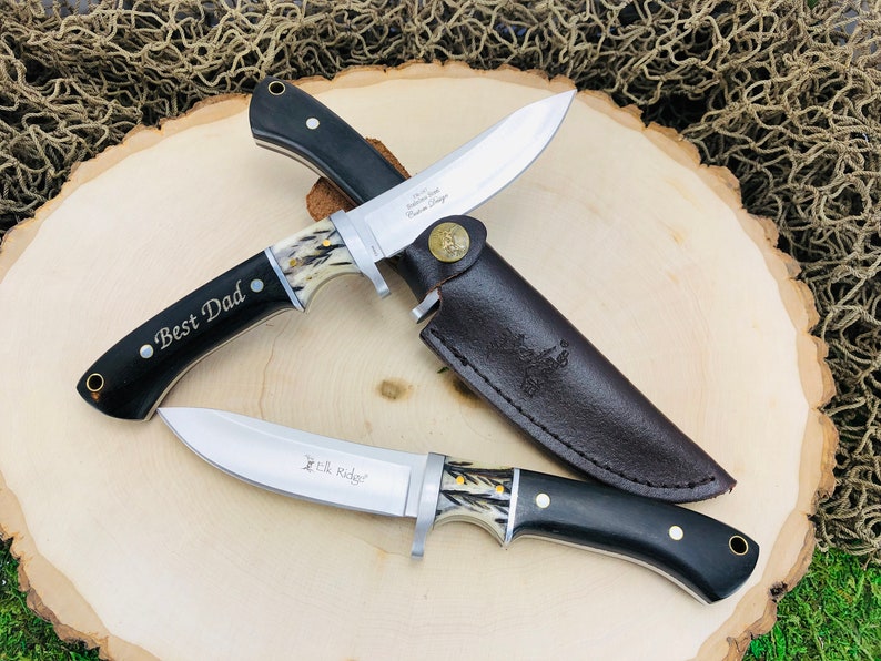 Engraved Hunting Knife With Leather Sheath Cool Personalized - Etsy