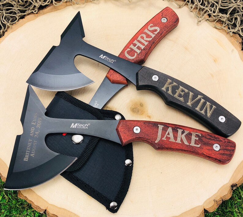 10 Laser Engraved Tomahawk Hatchets: Personalized Groomsmen Gift Axes ...