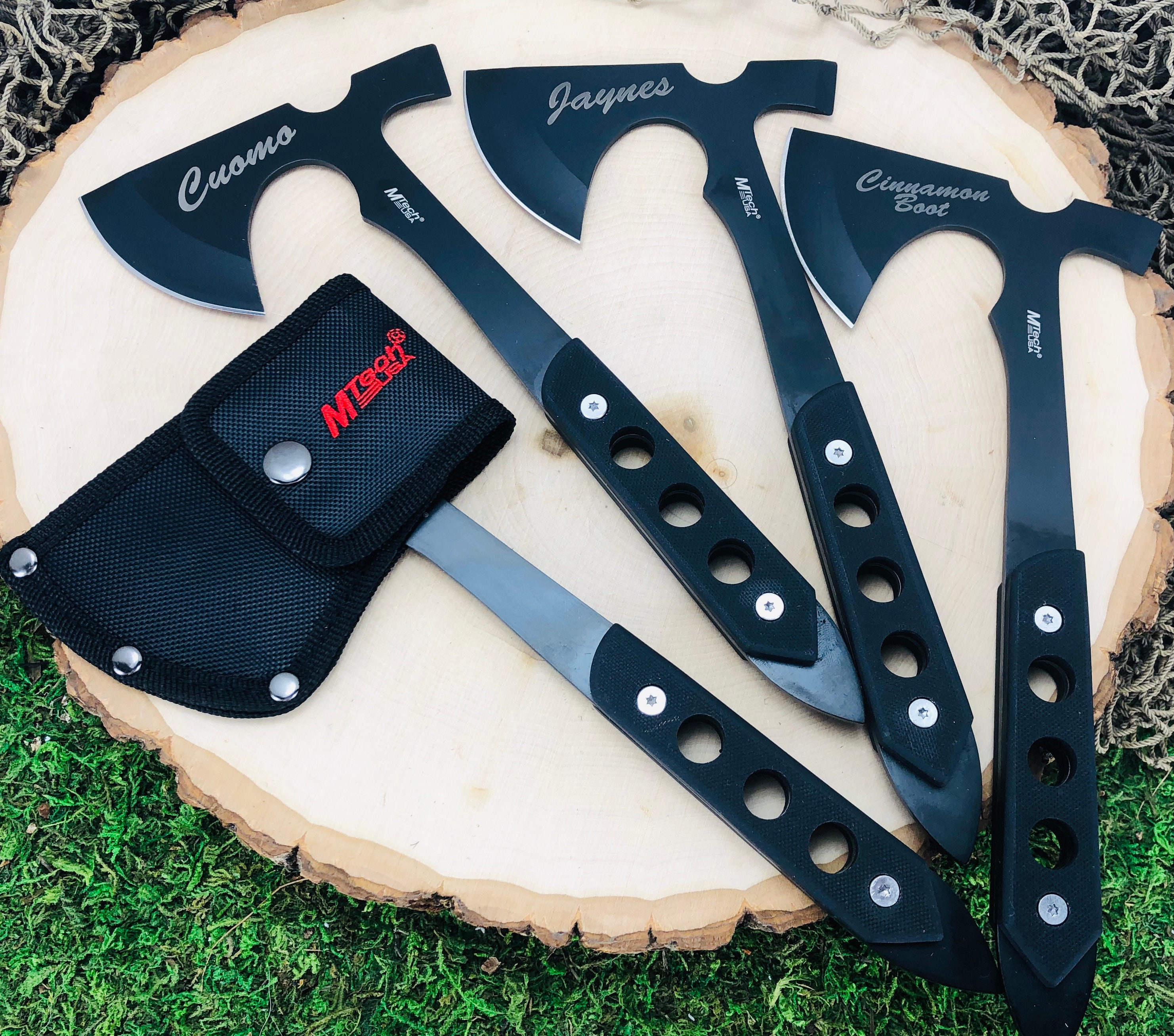 4 Custom Engraved Mini Hatchets Axe and Sheath Cool mens | Etsy