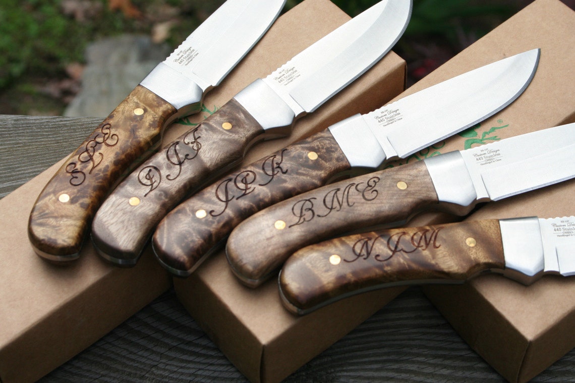 Set of 6 Groomsmen Hunting Knives and Sheath Elk Ridge Knife | Etsy