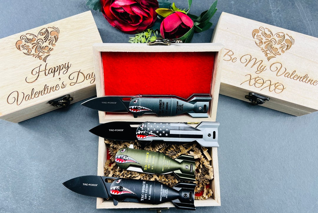 Unique Valentines Day Gift Bomber Design Pocket Knife in Laser - Etsy