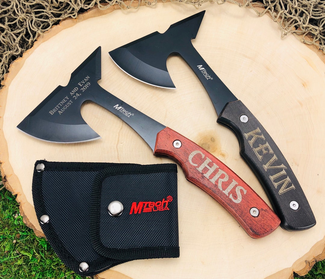 Engraved Tomahawk Axe, Hatchet and Sheath, Cool Groomsmen Gift, Unique ...